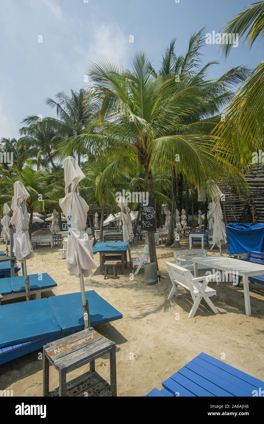 A beautiful sunny day at the beach in Sentosa island a very clean ...
