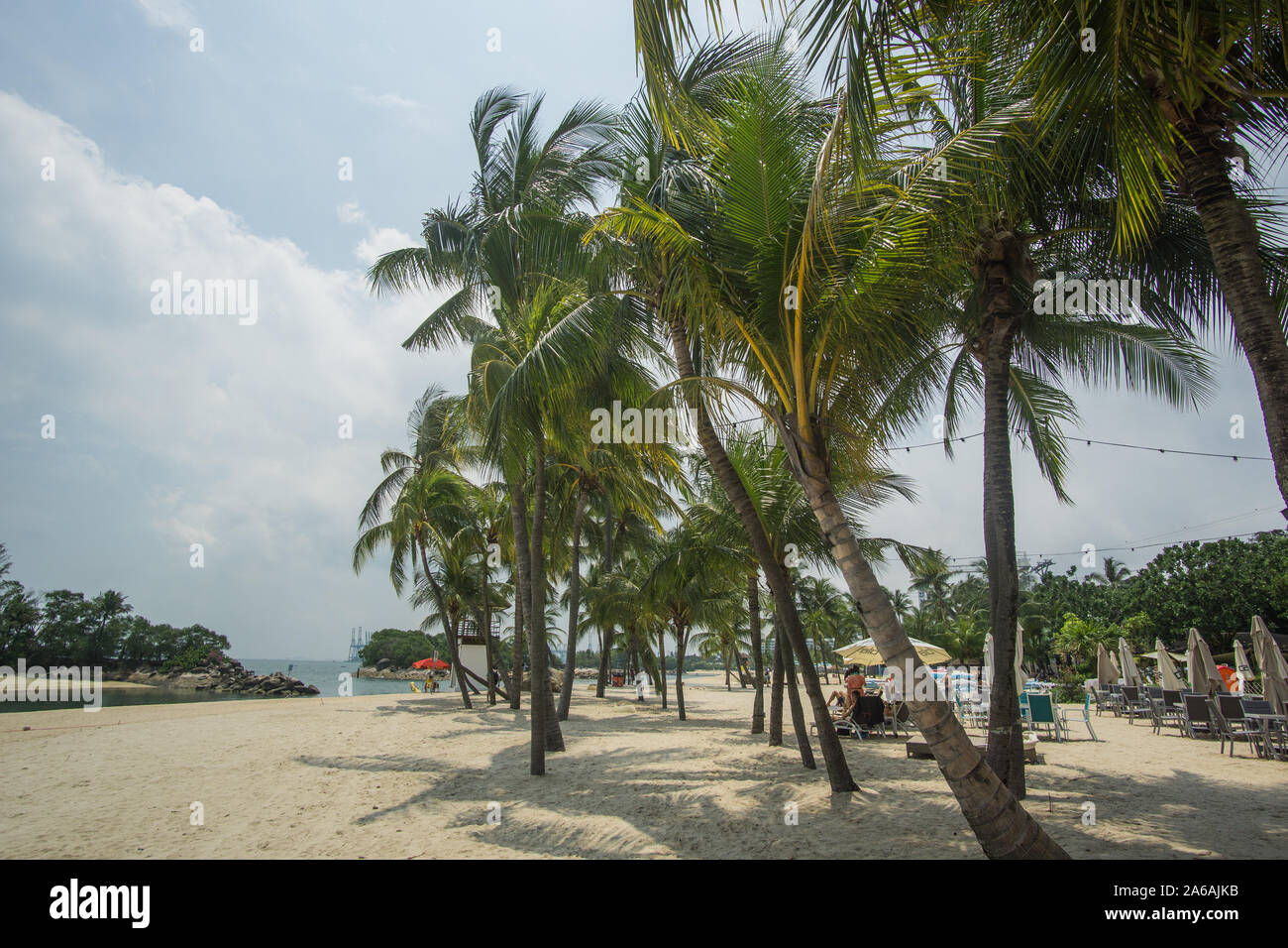 A beautiful sunny day at the beach in Sentosa island a very clean ...