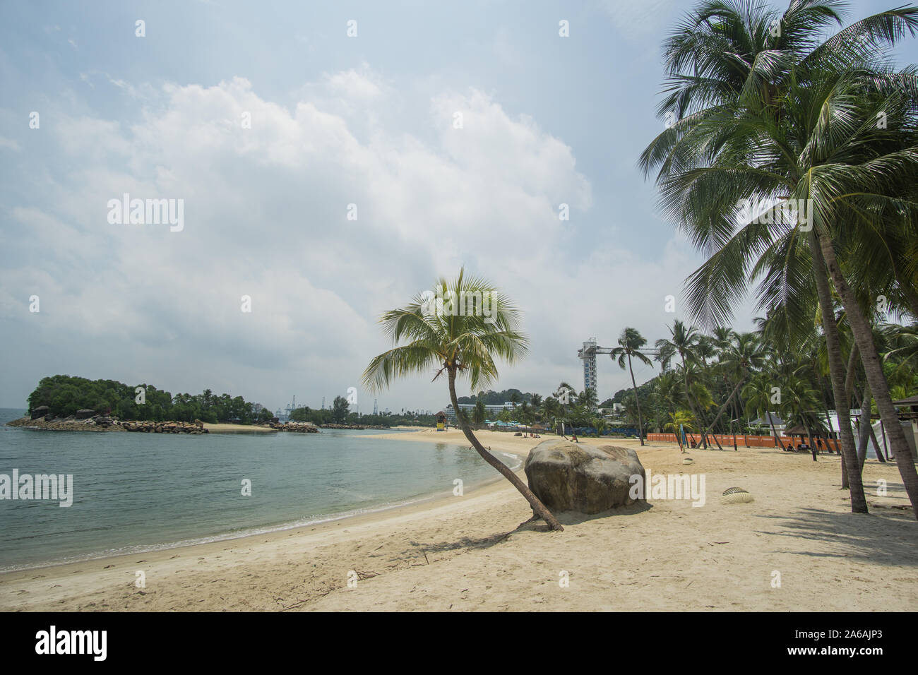 A beautiful sunny day at the beach in Sentosa island a very clean ...