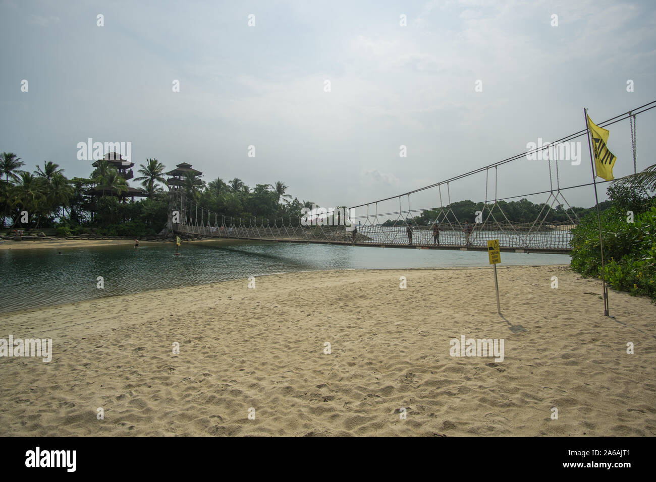 A beautiful sunny day at the beach in Sentosa island a very clean ...