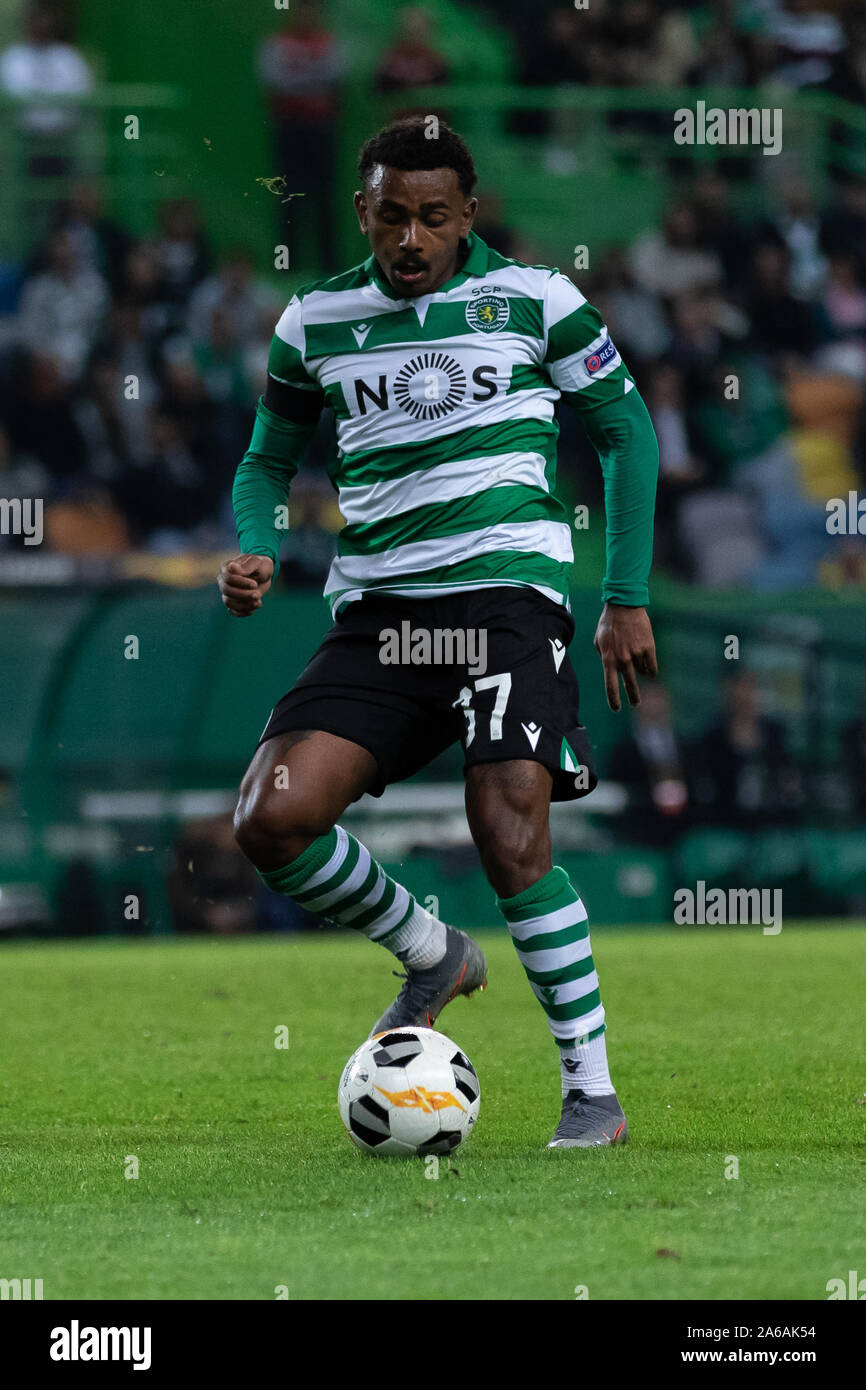 October 24, 2019. Lisbon, Portugal. Sporting's midfielder from Brazil ...