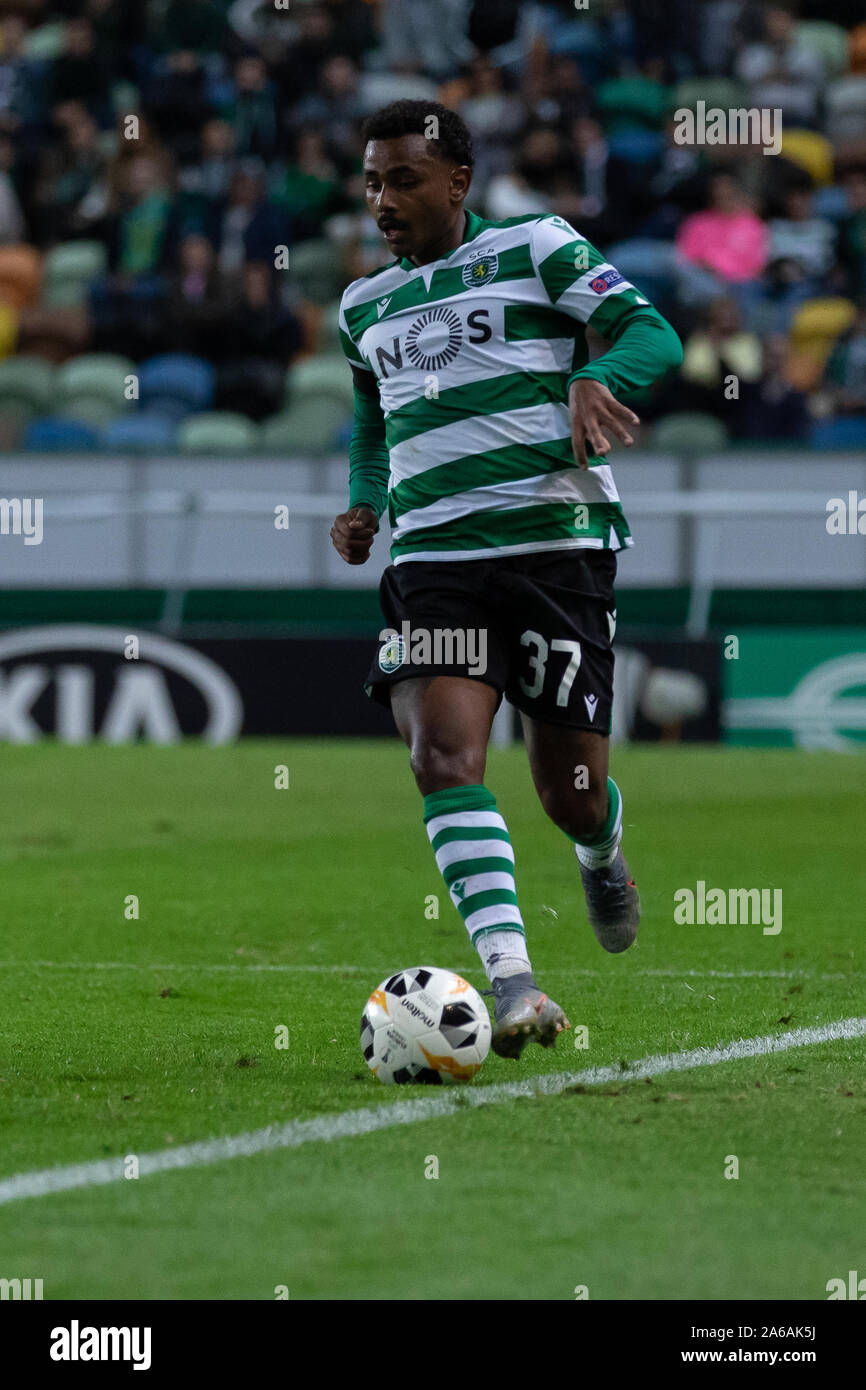 October 24, 2019. Lisbon, Portugal. Sporting's midfielder from Brazil ...