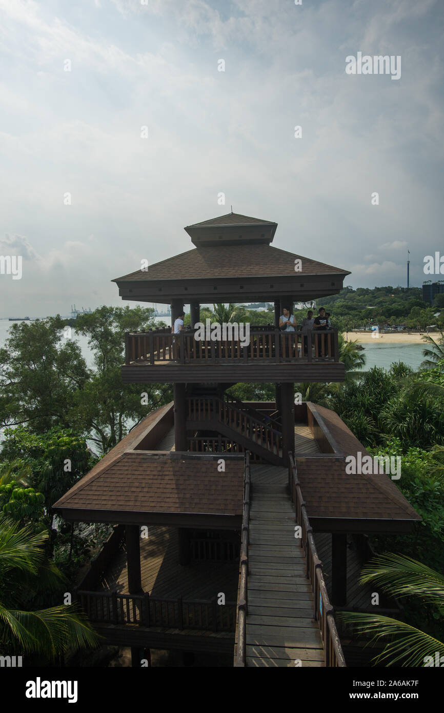 A beautiful sunny day at the beach in Sentosa island a very clean ...