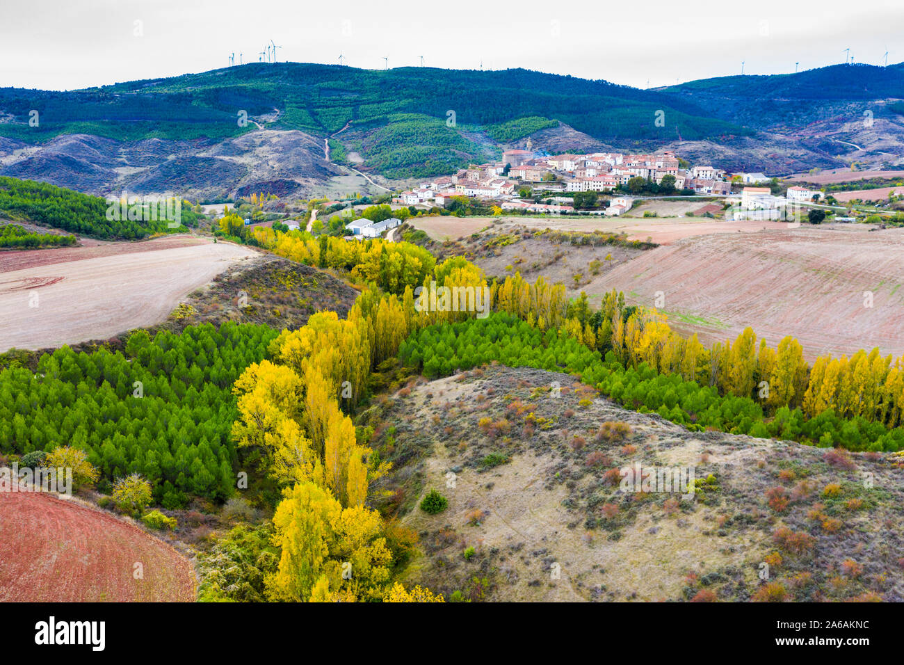 Village countryside drone view hi-res stock photography and images - Alamy