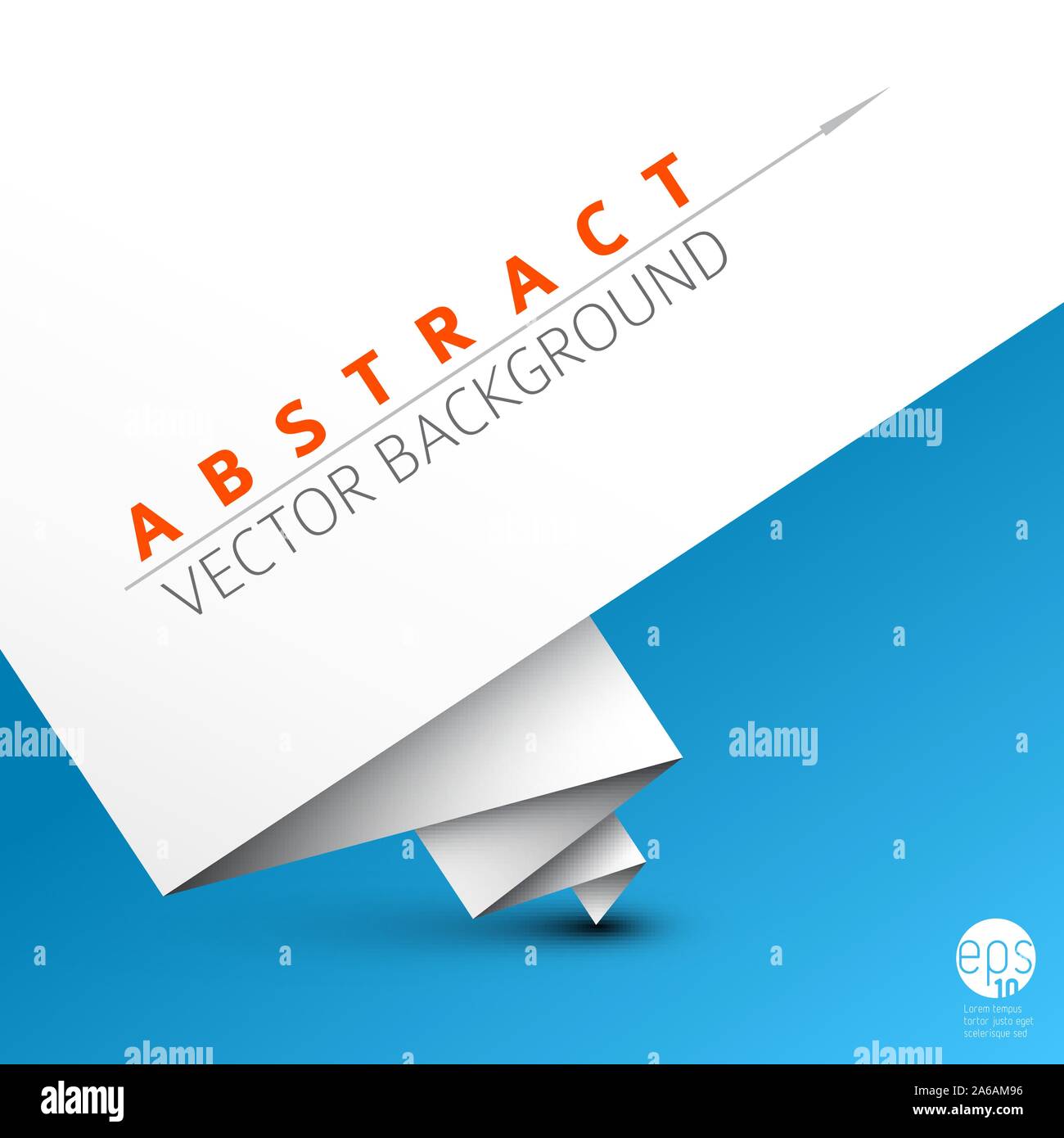 Vector simple background with folded white paper and some sample text ...