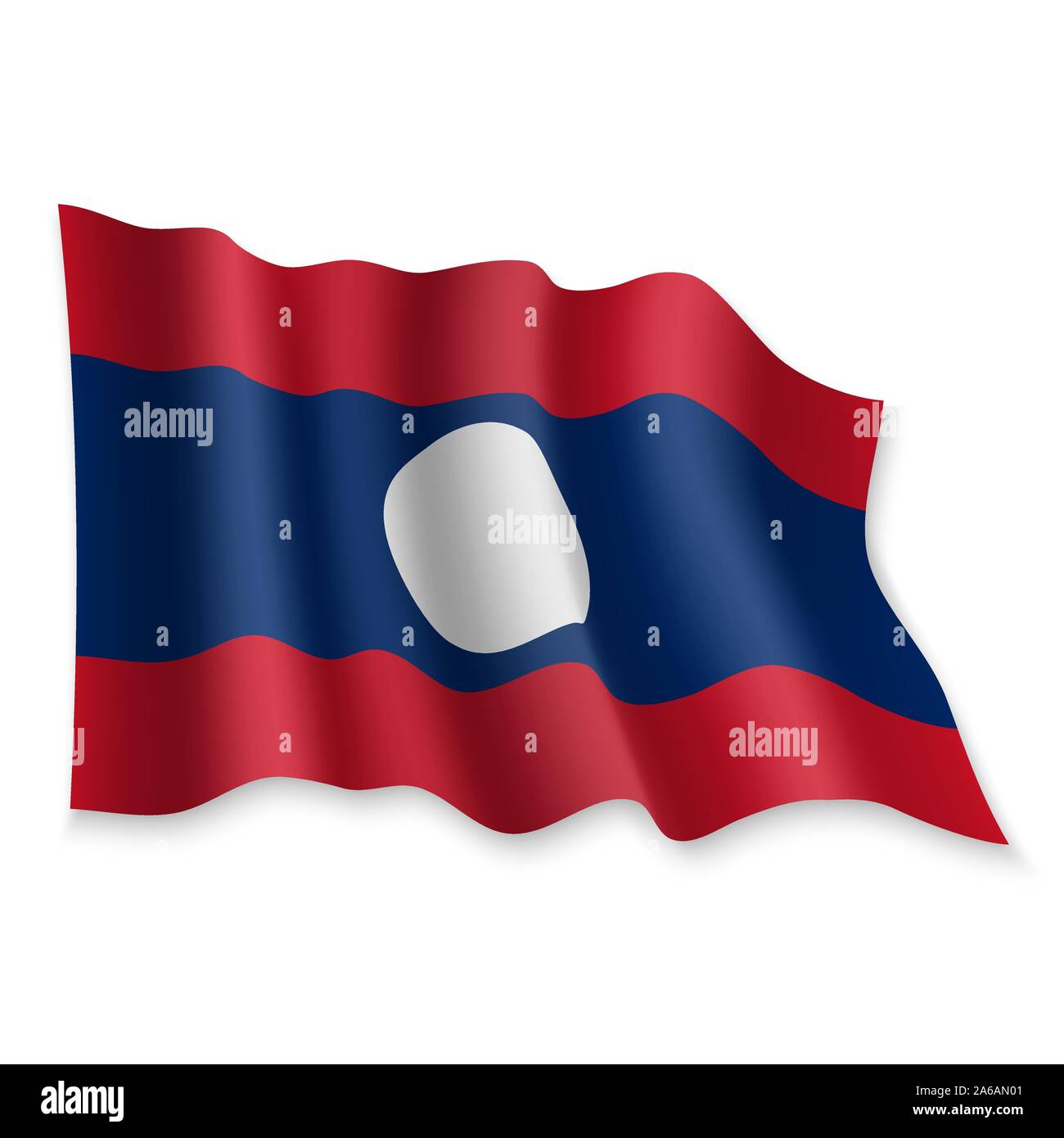 3D Realistic waving Flag of Laos on white background Stock Vector Image & Art - Alamy