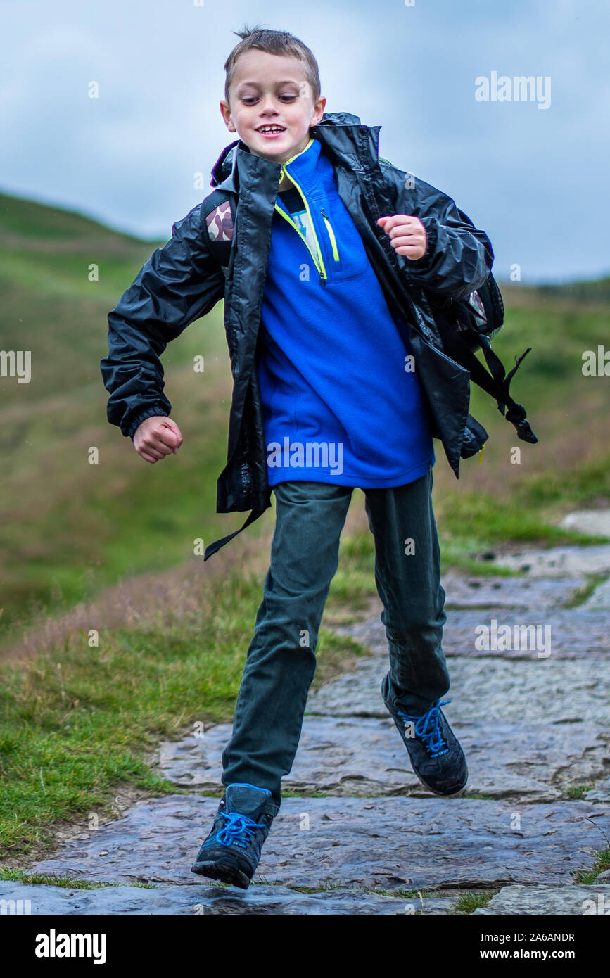 A handsome little boy with ADHD, Autism, Aspergers Syndrome hiking the ...