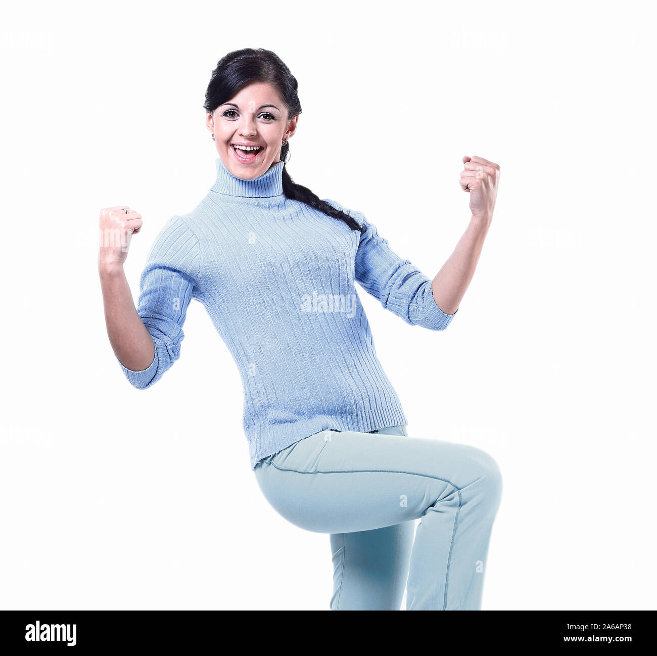 in full growth.happy young woman Stock Photo - Alamy