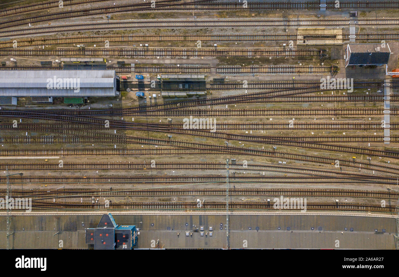 Empty Railroad yard at station district aerial in Netherlands Stock ...