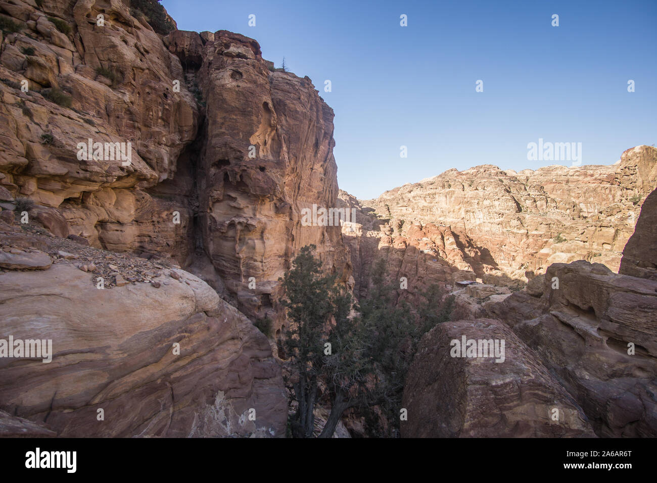 panoramic view of the Petra national park in Jordan , full of mountains ...