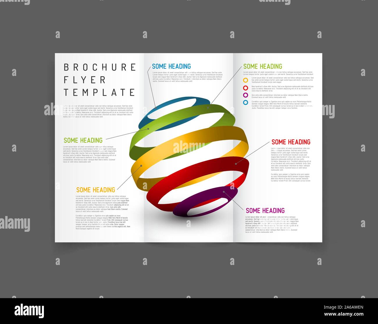 Modern Vector three fold brochure / leaflet / flyer design template ...