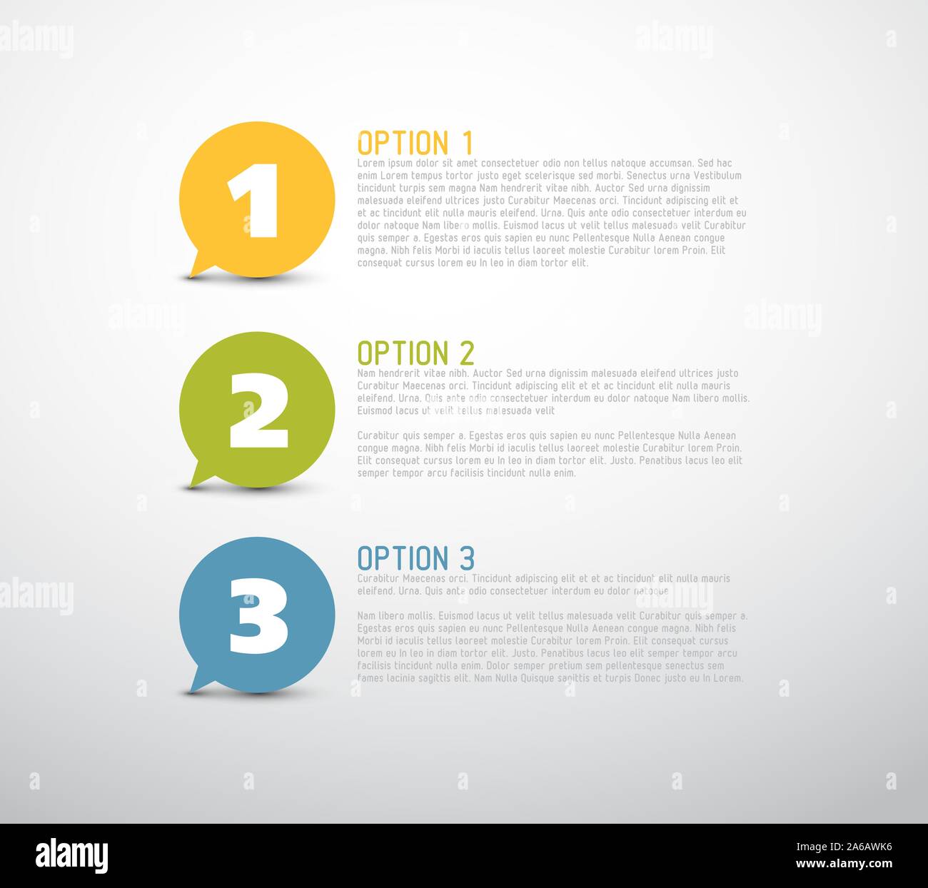 One two three - vector progress speech bubbles for three steps or options Stock Vector Image ...