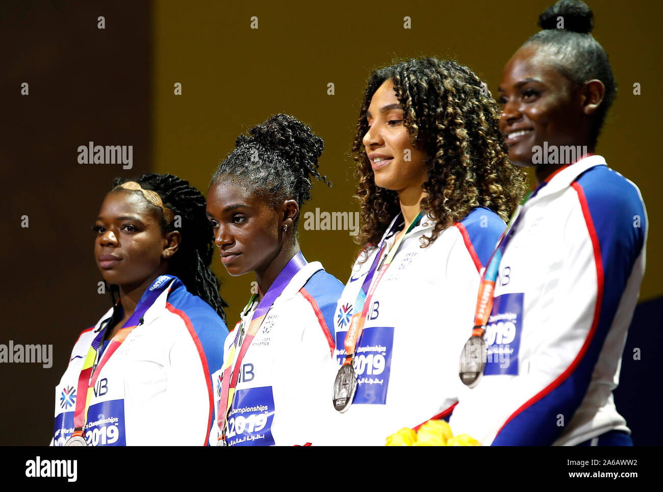 Great Britain's Asha Philip, Dina Asher-Smith, Ashleigh Nelson and ...