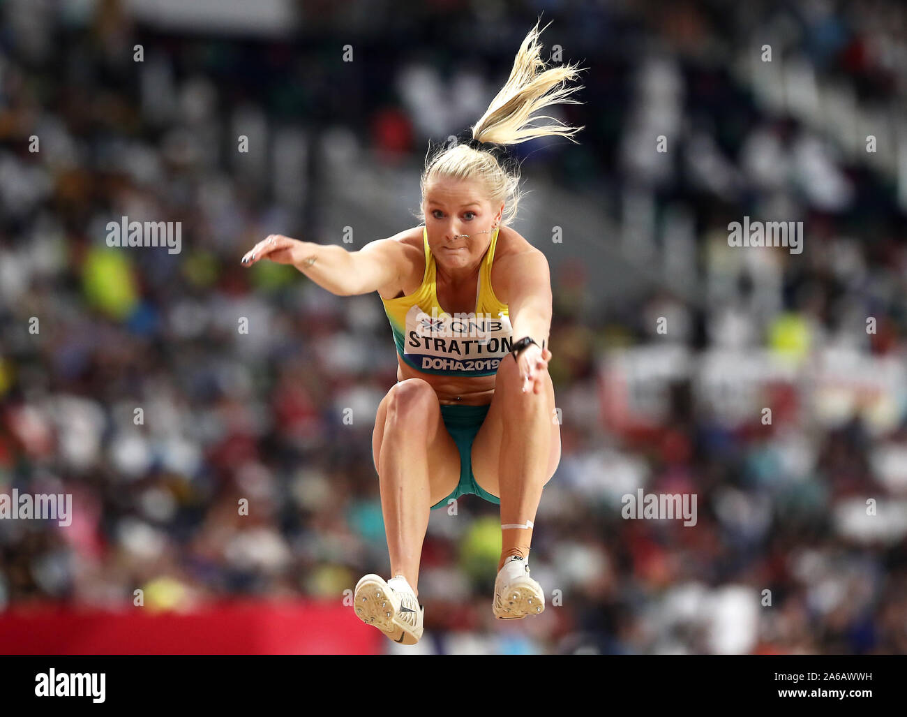 Australia's Brooke Stratton in the Women's Long Jump during day ten of ...