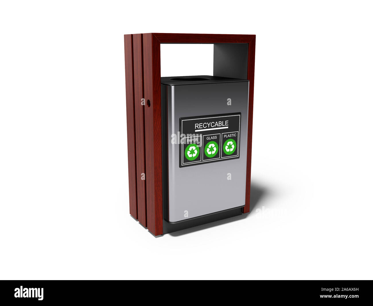 City garbage can for sorting garbage 3d render on white background with ...