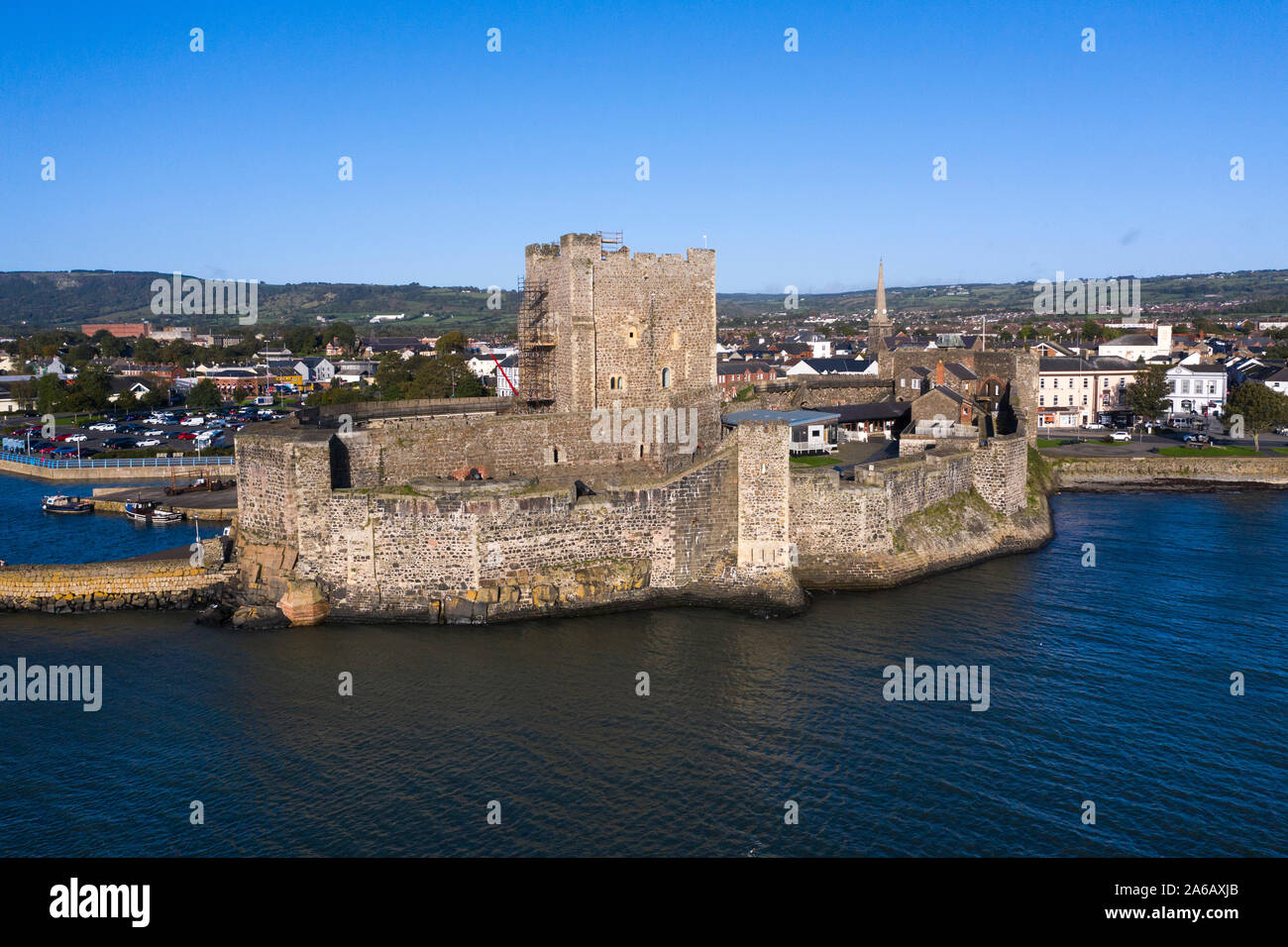 Carrickfergus castle aerial hi-res stock photography and images - Alamy