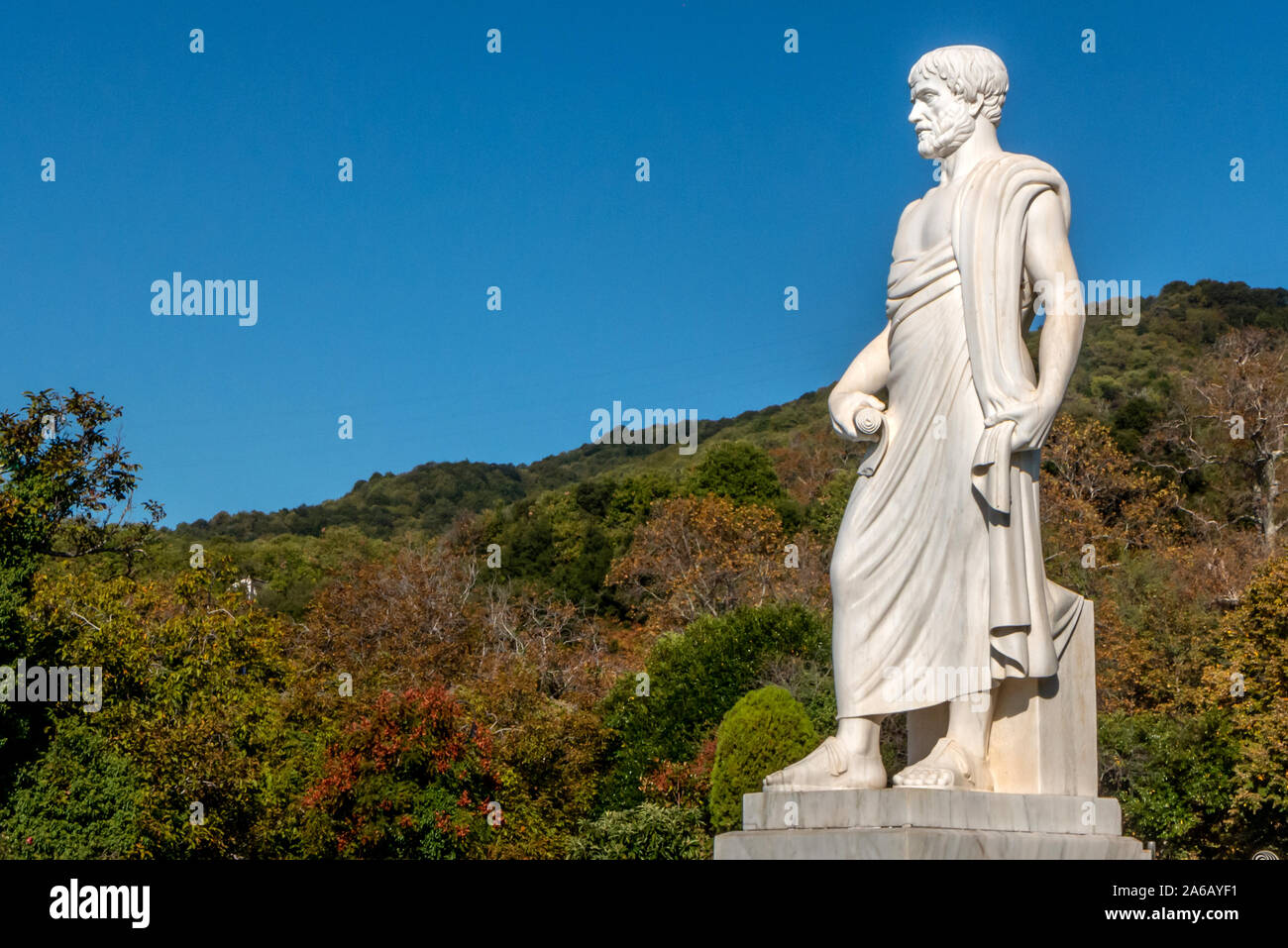 Statue of Aristotle at Stagira, Chalkidiki, Greece Stock Photo - Alamy