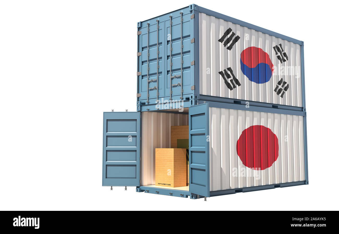 South korea flag shipping container hi-res stock photography and images ...