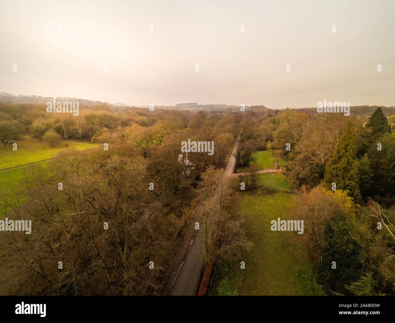Aerial view of the Trentham Gardens Estate, in Trentham, Stoke on Trent ...