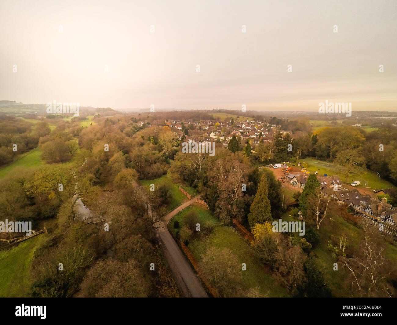 Aerial view of the Trentham Gardens Estate, in Trentham, Stoke on Trent ...
