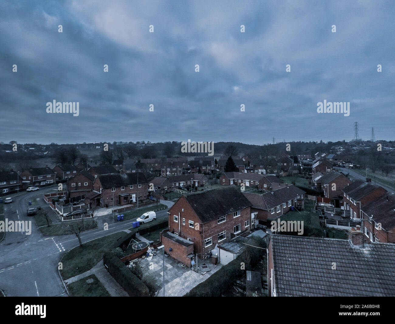 Aerial view of the poverty stricken area of Tunstall and Chell Heath in ...