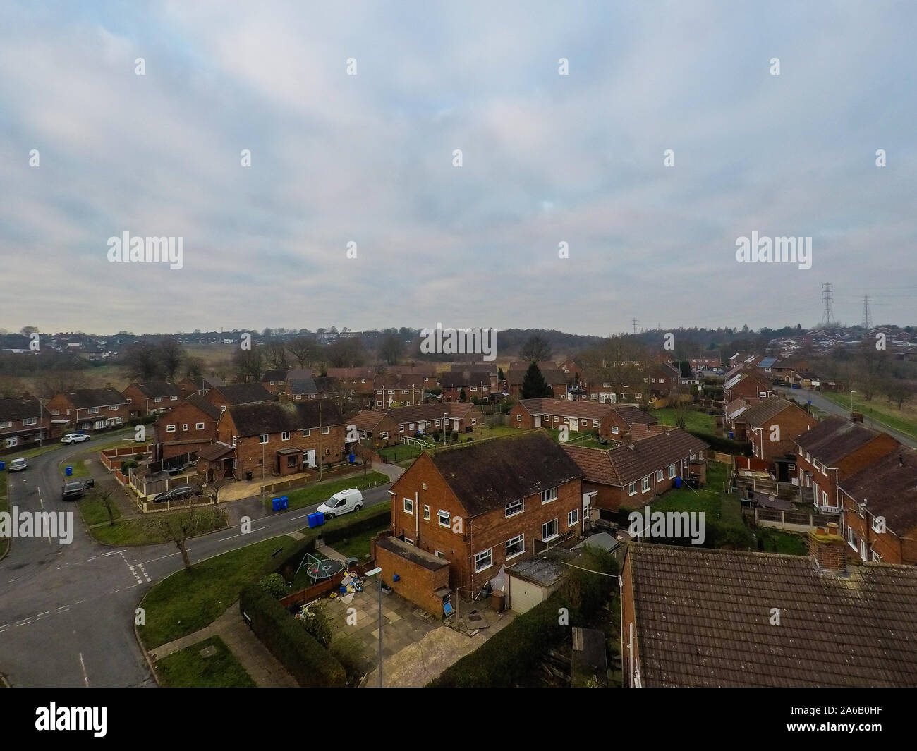 Aerial view of the poverty stricken area of Tunstall and Chell Heath in ...