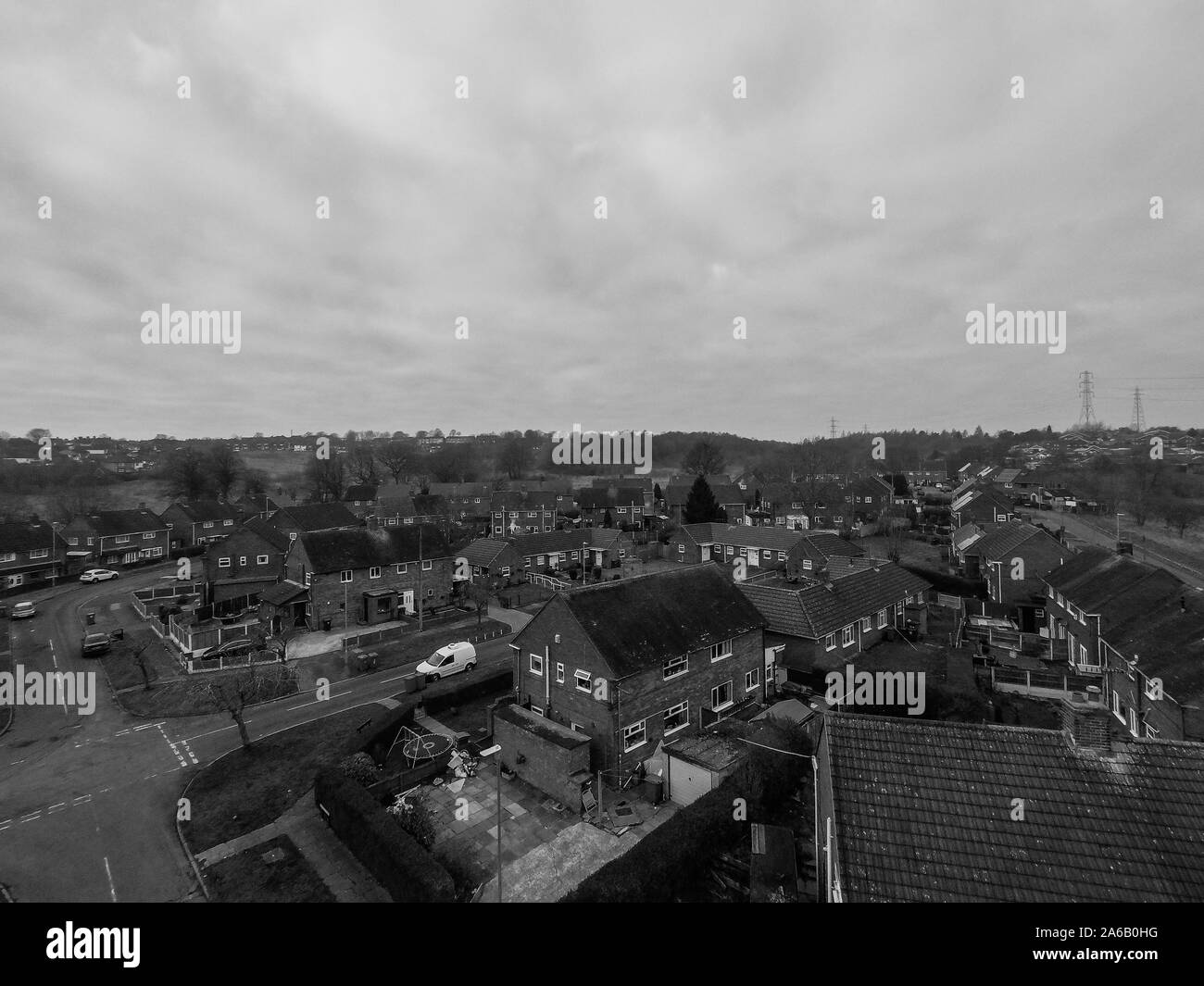 Aerial view of the poverty stricken area of Tunstall and Chell Heath in ...
