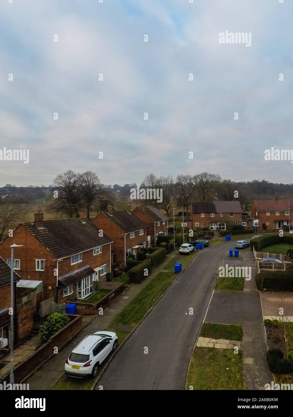 Aerial view of the poverty stricken area of Tunstall and Chell Heath in ...