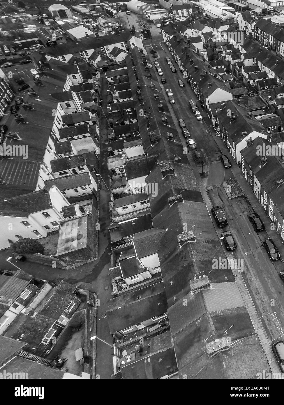 Aerial view of the poverty stricken area of Tunstall and Chell Heath in ...