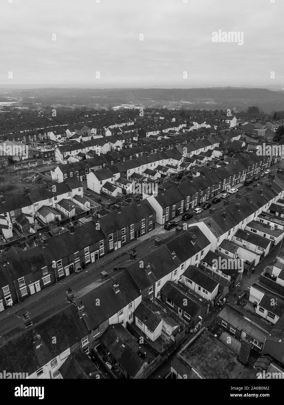 Aerial view of the poverty stricken area of Tunstall and Chell Heath in ...
