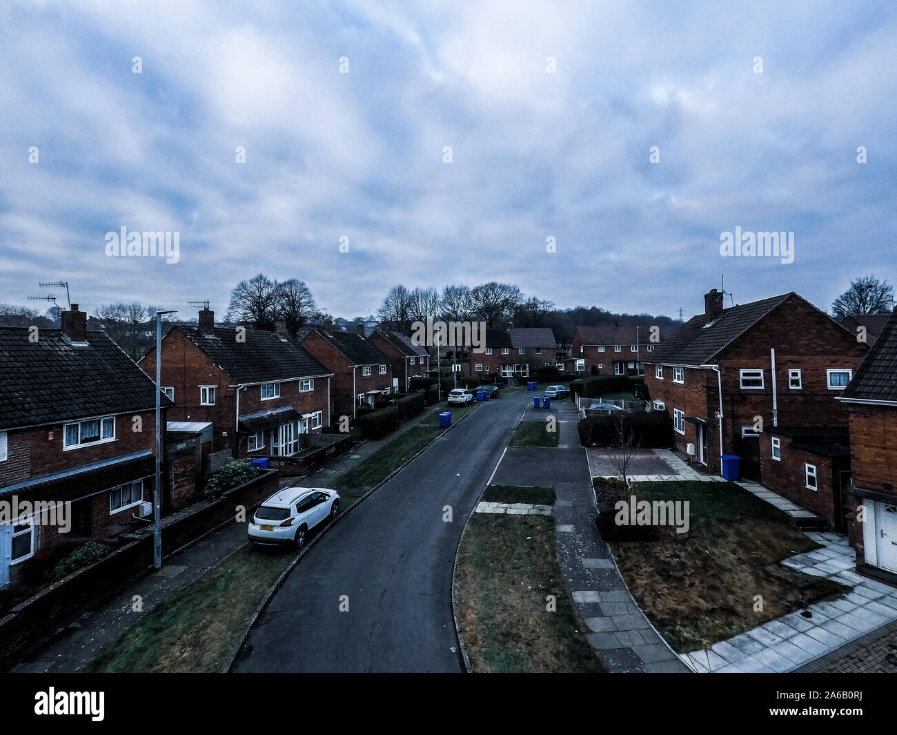 Aerial view of the poverty stricken area of Tunstall and Chell Heath in ...