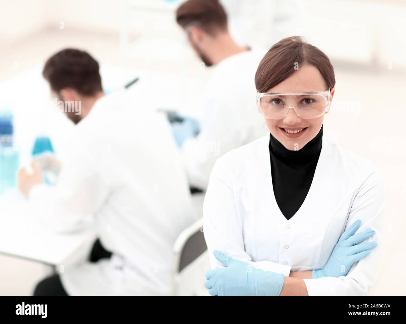 portrait of scientist in laboratory background Stock Photo - Alamy