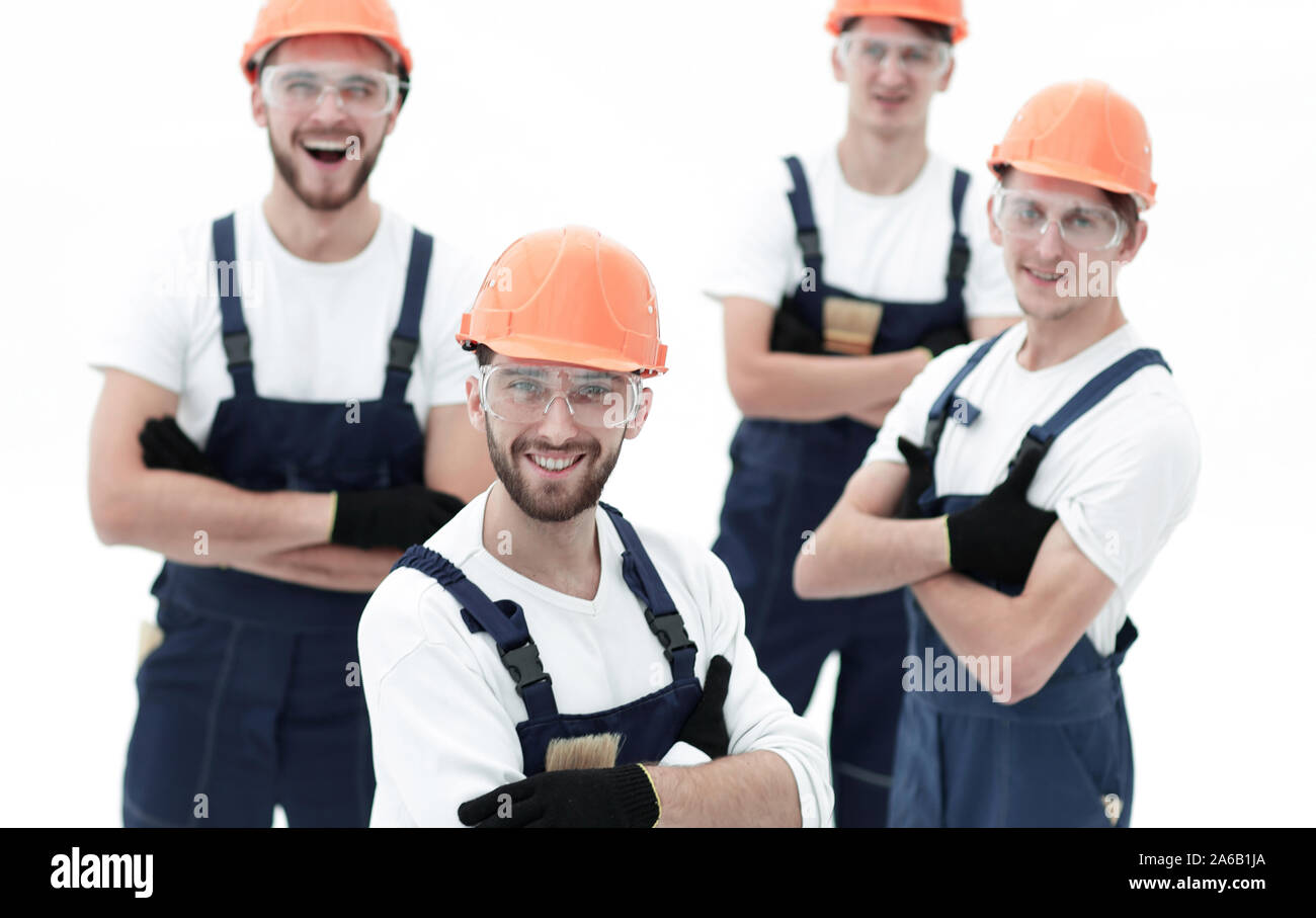 closeup.the foreman and construction team Stock Photo - Alamy