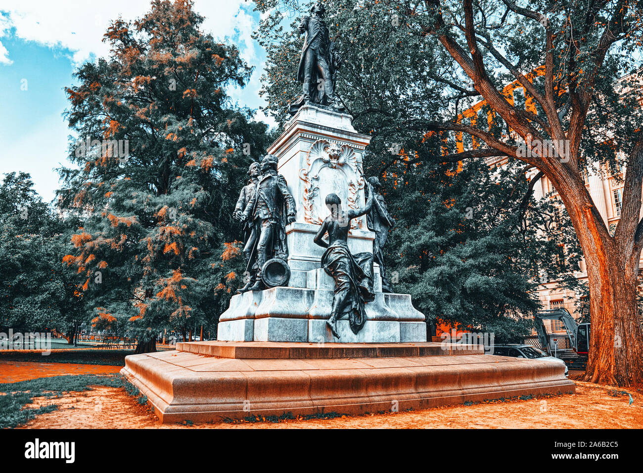 Statue of major general marquis gilbert de lafayette hi-res stock ...