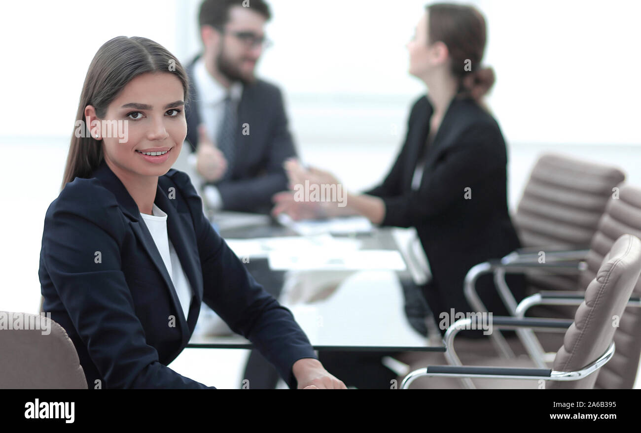 closeup.employees in the office Stock Photo - Alamy