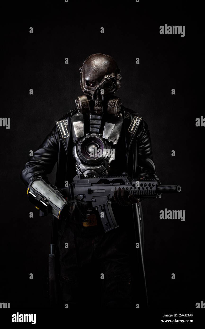 Post apocalyptic cyborg warrior Stock Photo - Alamy