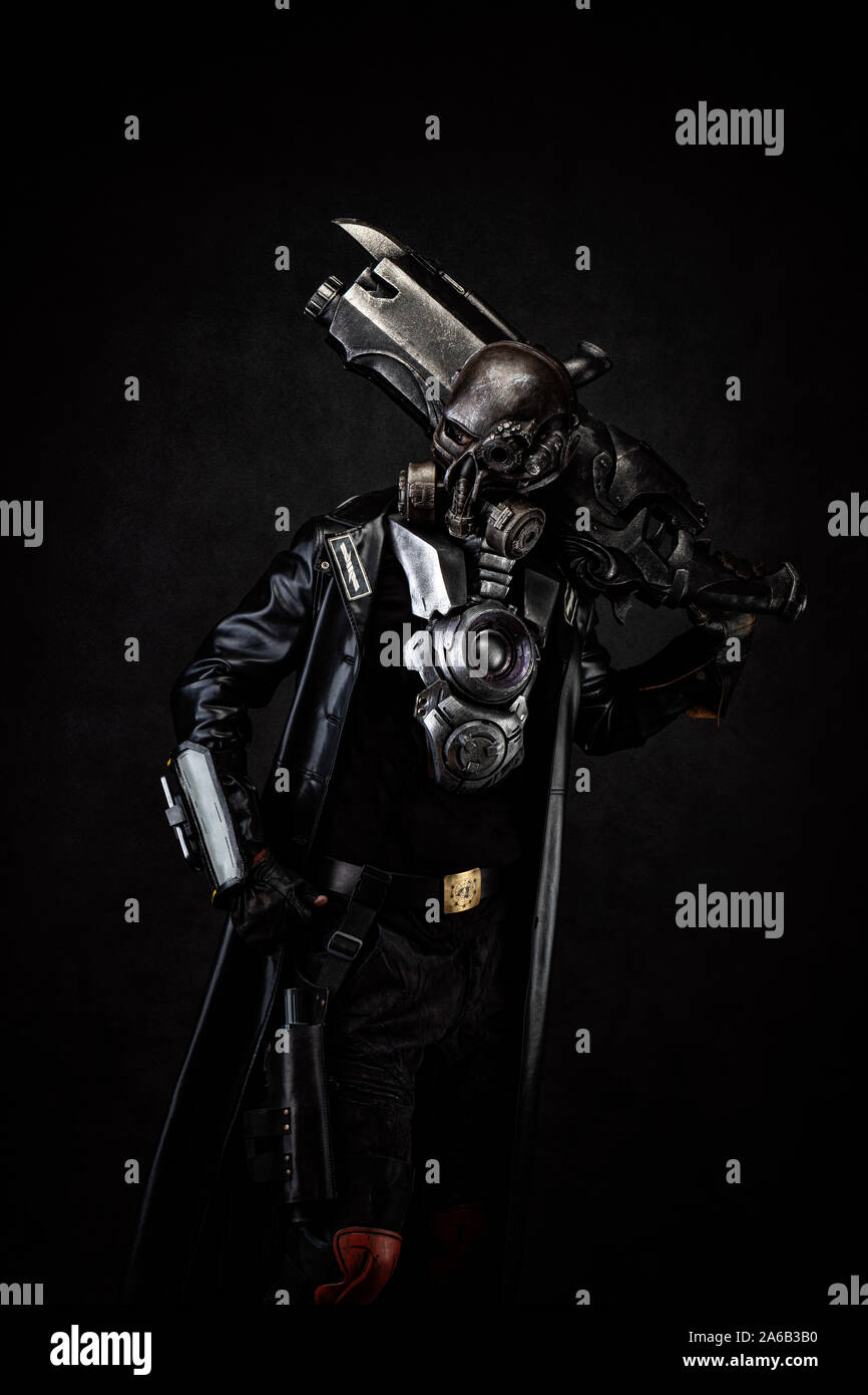 Post apocalyptic cyborg warrior Stock Photo - Alamy