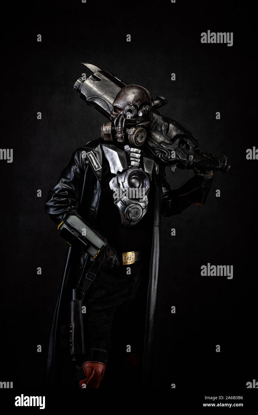 Post apocalyptic cyborg warrior Stock Photo - Alamy