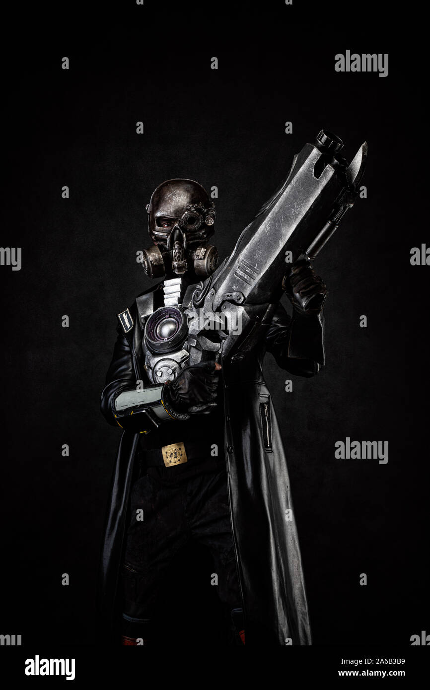 Post apocalyptic cyborg warrior Stock Photo - Alamy