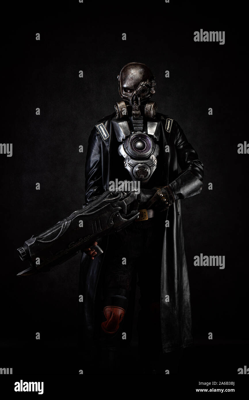 Post apocalyptic cyborg warrior Stock Photo - Alamy
