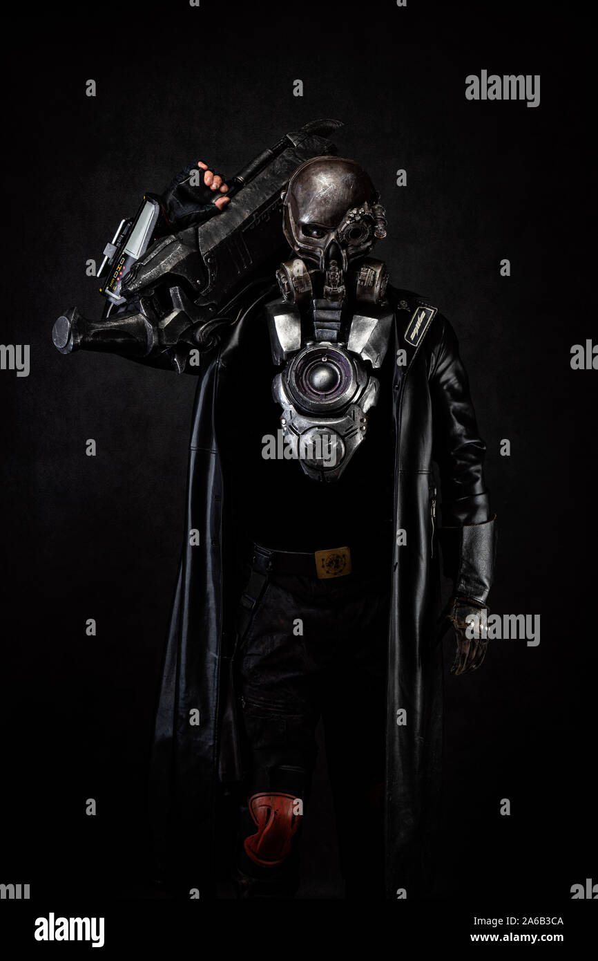 Post apocalyptic cyborg warrior Stock Photo - Alamy