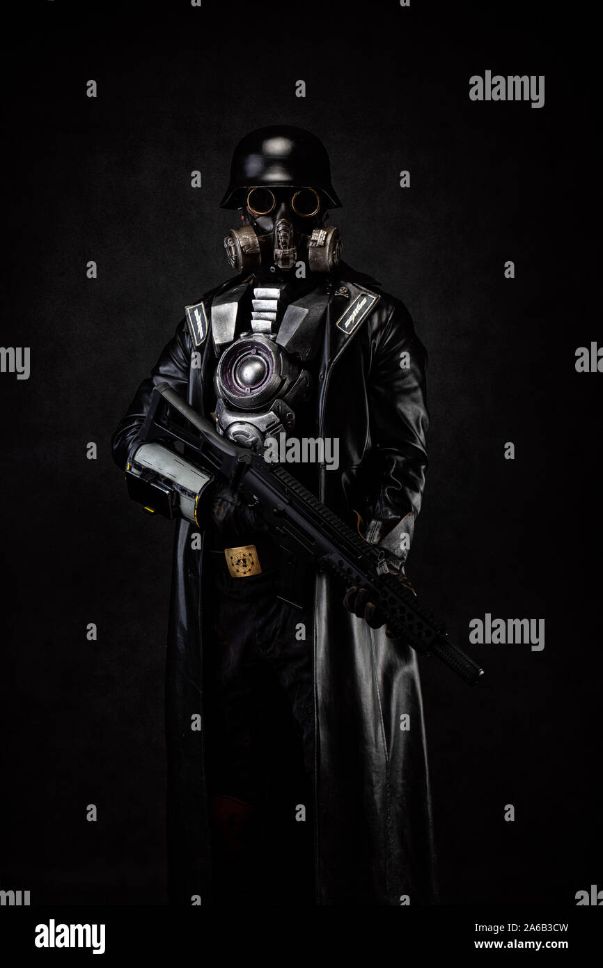 Post apocalyptic cyborg warrior Stock Photo - Alamy