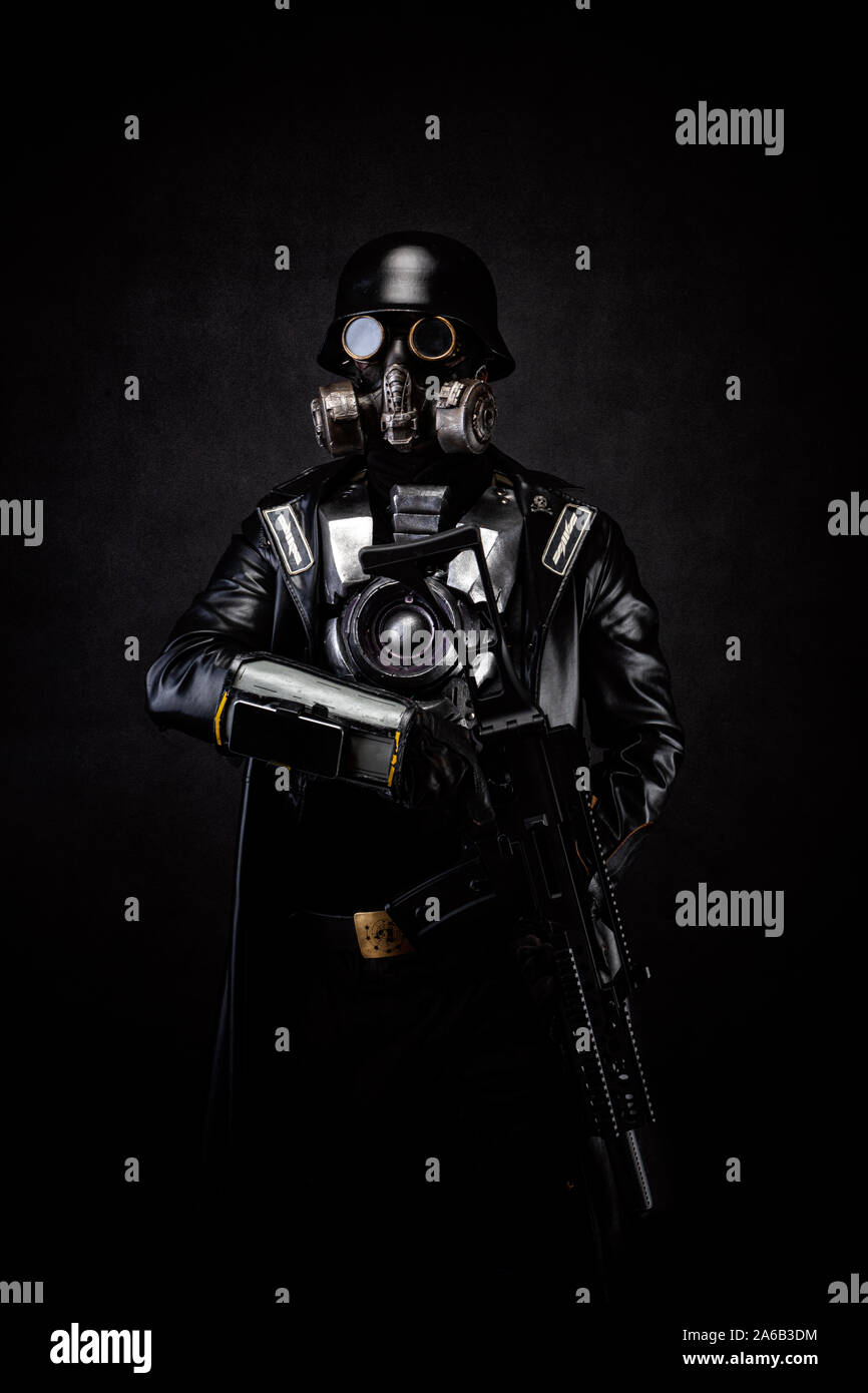 Post apocalyptic cyborg warrior Stock Photo - Alamy