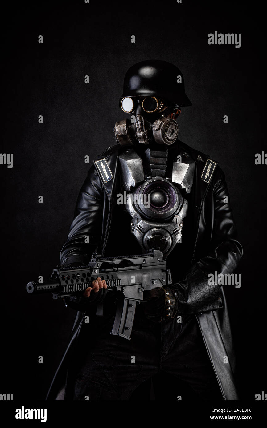Post apocalyptic cyborg warrior Stock Photo - Alamy