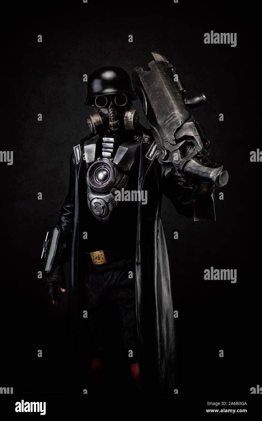 Post apocalyptic cyborg warrior Stock Photo - Alamy