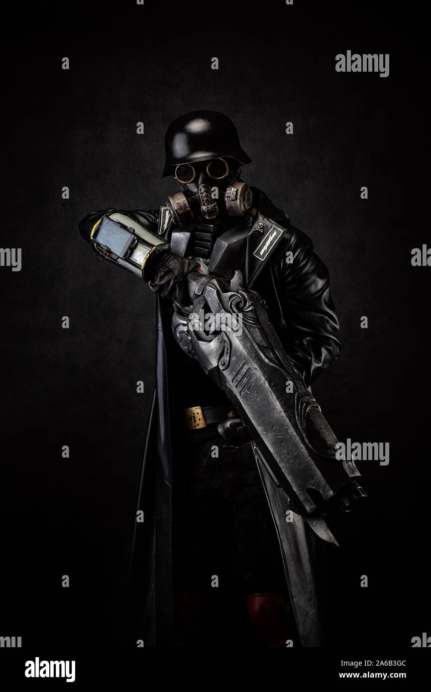 Post apocalyptic cyborg warrior Stock Photo - Alamy