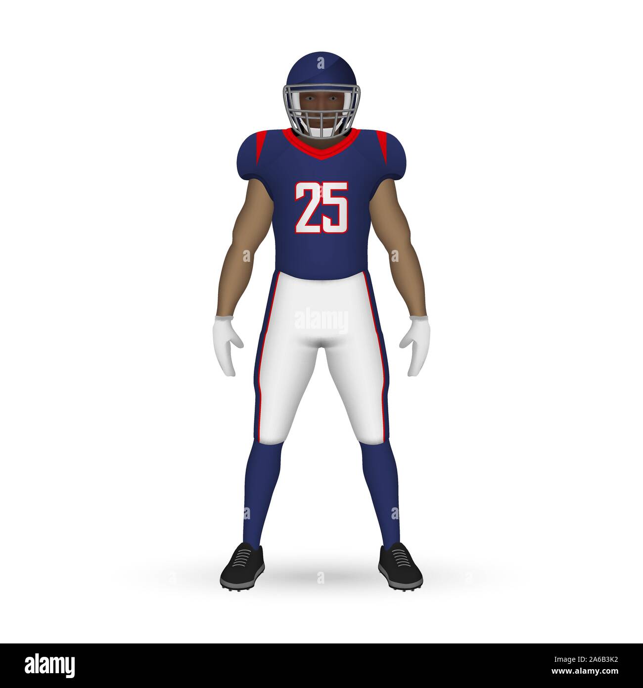3D realistic American football player, Team Kit template design Houston ...