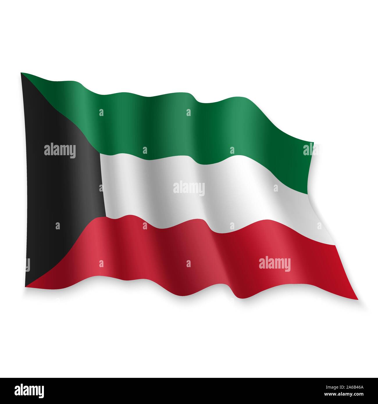 Kuwait flag on flag pole hi-res stock photography and images - Alamy