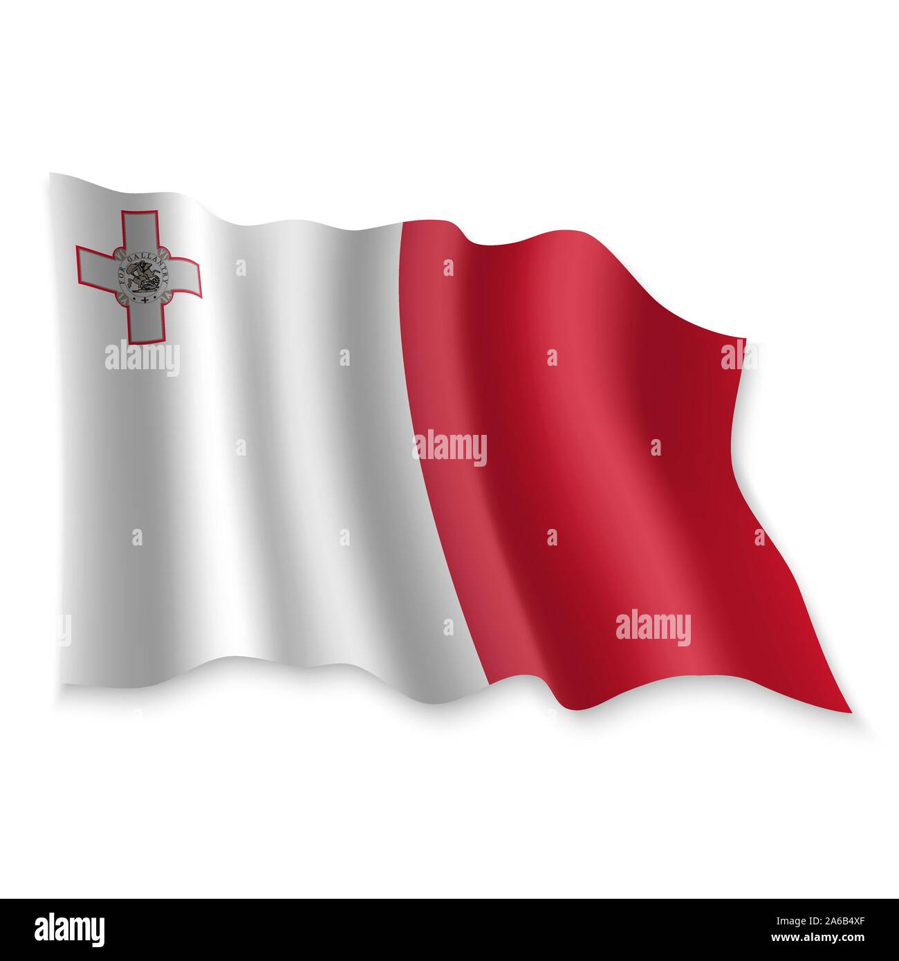 Malta flag on white Stock Vector Images - Alamy