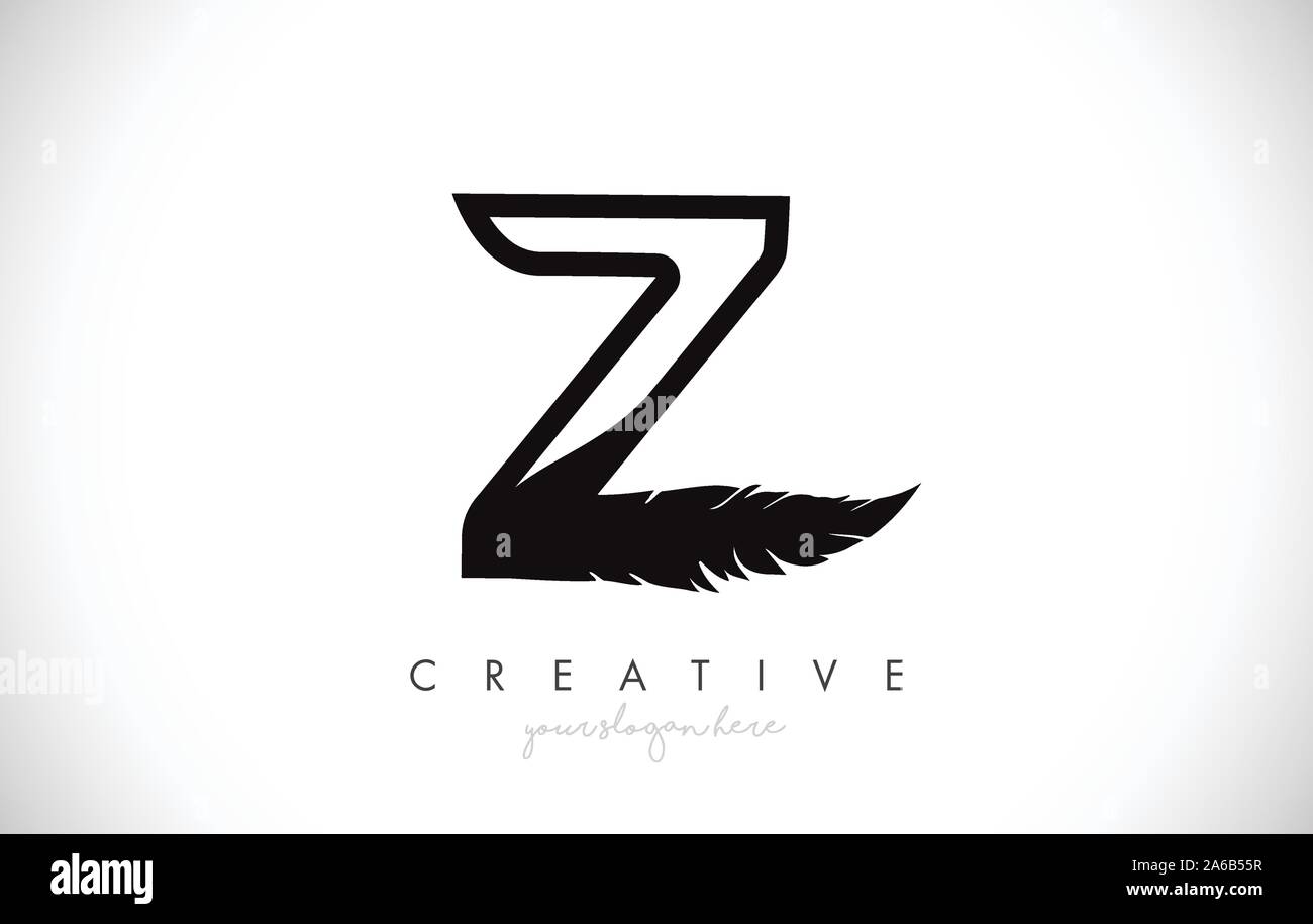 Z Feather Letter Logo Icon Design With Feather Feather Creative Look ...